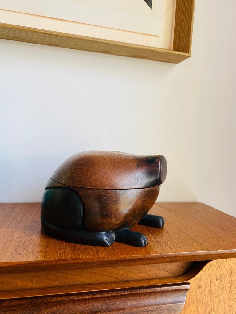 Rare Vintage Italian Rosewood Capybara Box For Sale at 1stDibs
