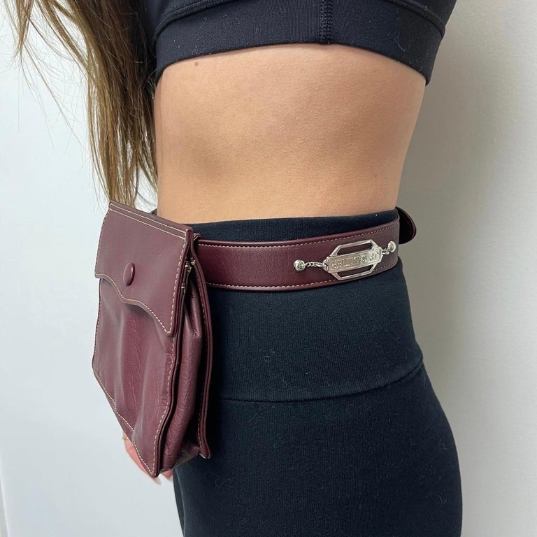 RARE Vintage Jean Paul Gaultier Burgundy Leather Waist Belt Bum Bag ...