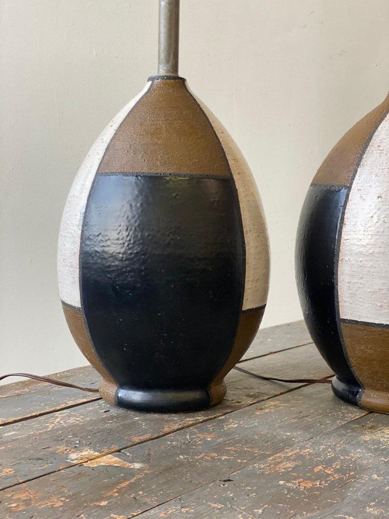 Rare Vintage Large Scale "Mondrian" Ceramic Lamps by Bitossi for Raymor ...