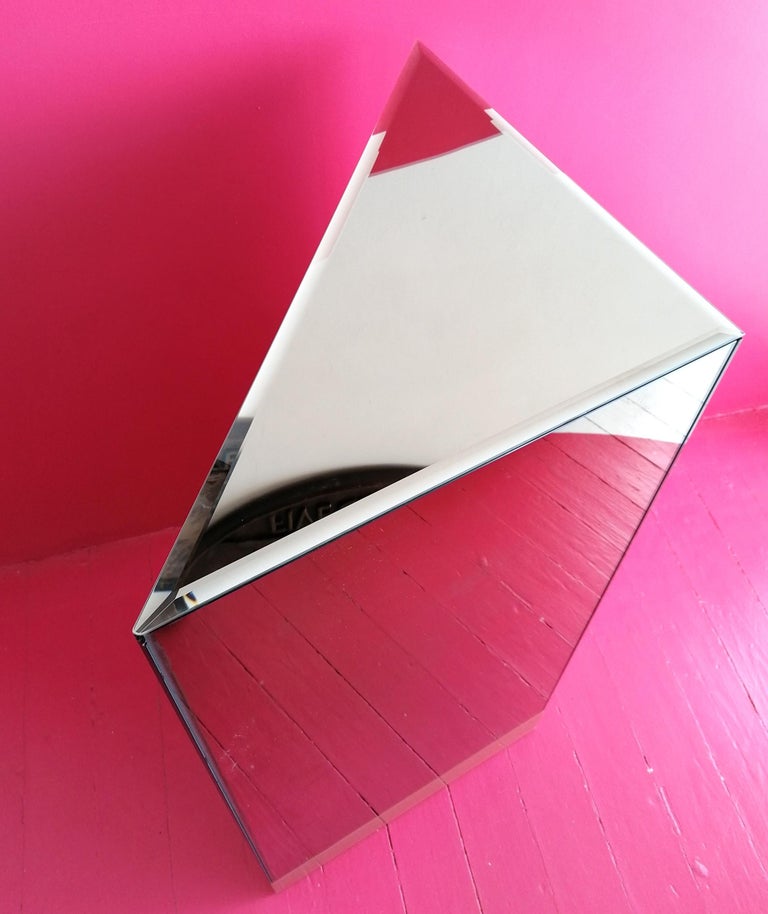 Rare Vintage Large Triangular Mirrored Plinth by Rougier Canada, 1970s ...