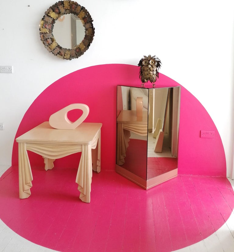 Rare Vintage Large Triangular Mirrored Plinth by Rougier Canada, 1970s ...