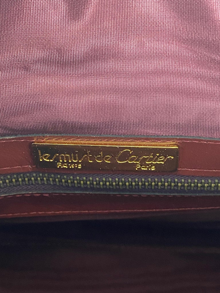 Rare Vintage Les Must De Cartier Suede Leather Boston Travel Handbag at ...