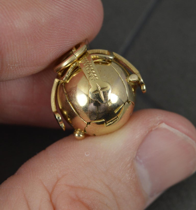 Rare Vintage Masons Masonic Solid 9ct Gold Ball Fob or Pendant For Sale ...