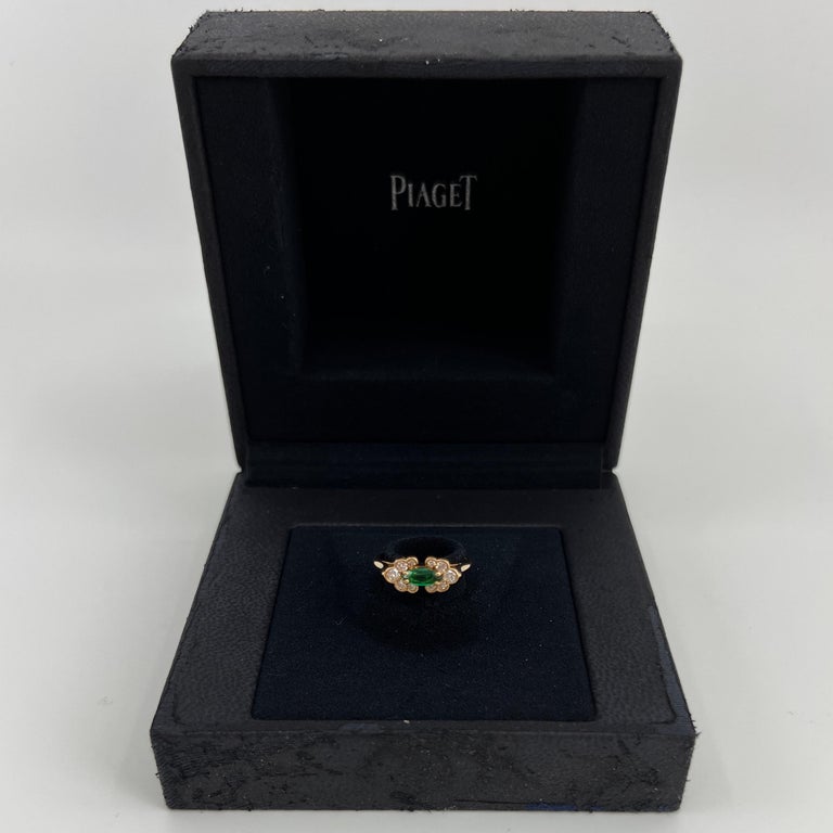 Rare Vintage Piaget Emerald and Diamond 18k Yellow Gold Marquise Cut ...