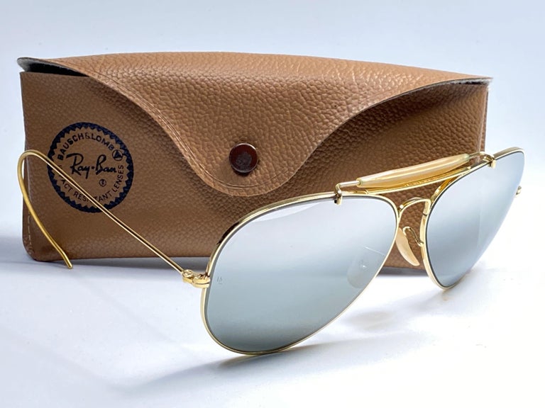 Rare Vintage Ray Ban Aviator Gold Double Mirror 1980s Bandl Sunglasses At 1stdibs