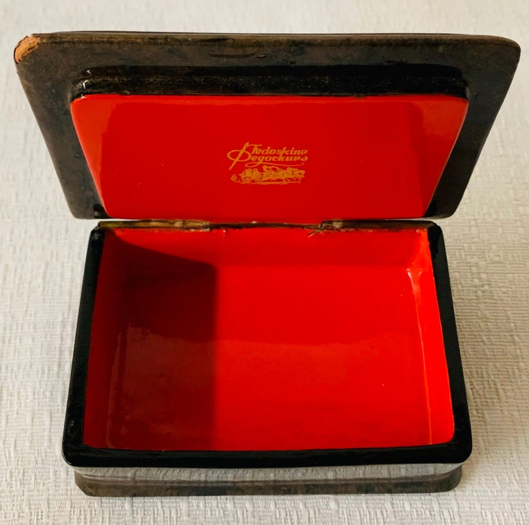 Rare Vintage Russian Hand Painted Lacquered Small Wooden Box Signed ...