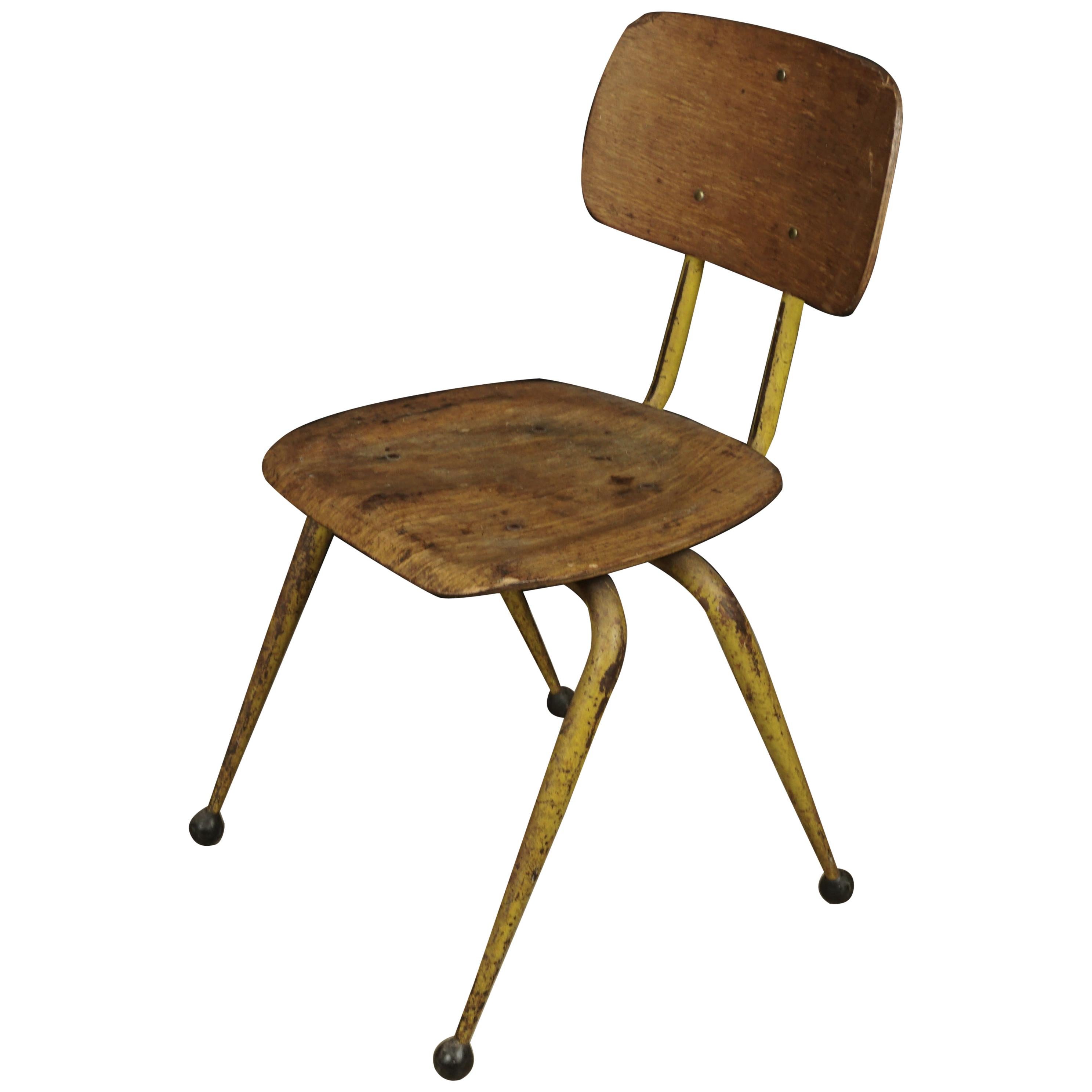 Rare Vintage School Chair from France, circa 1950 at 1stDibs
