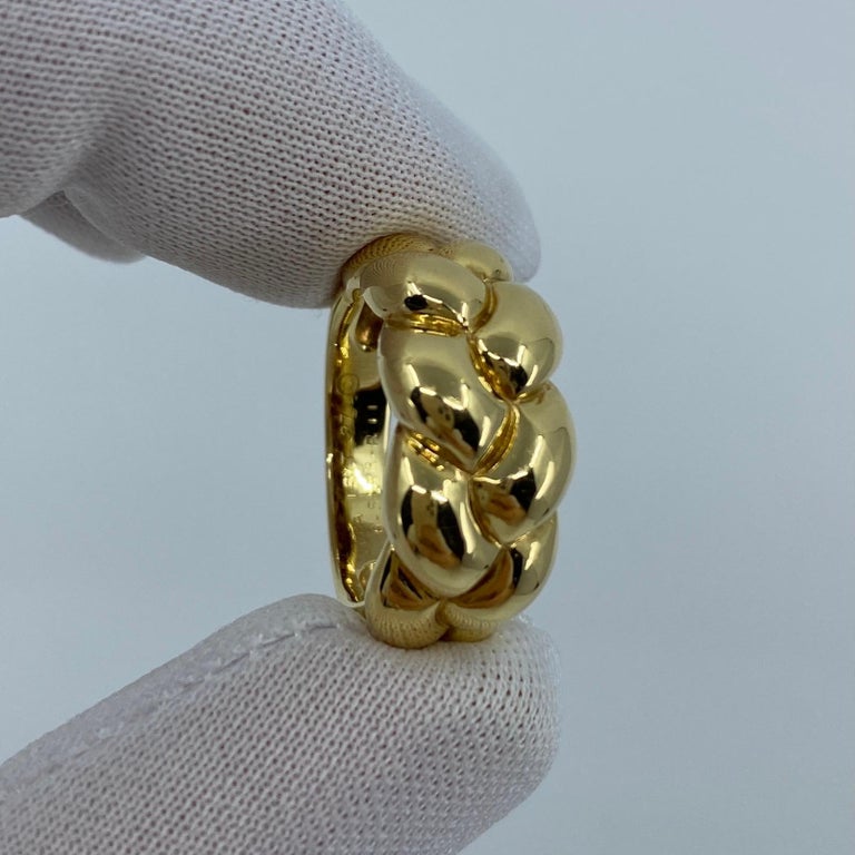 Rare Vintage Van Cleef and Arpels 18k Yellow Gold Braid Rope Ring with ...