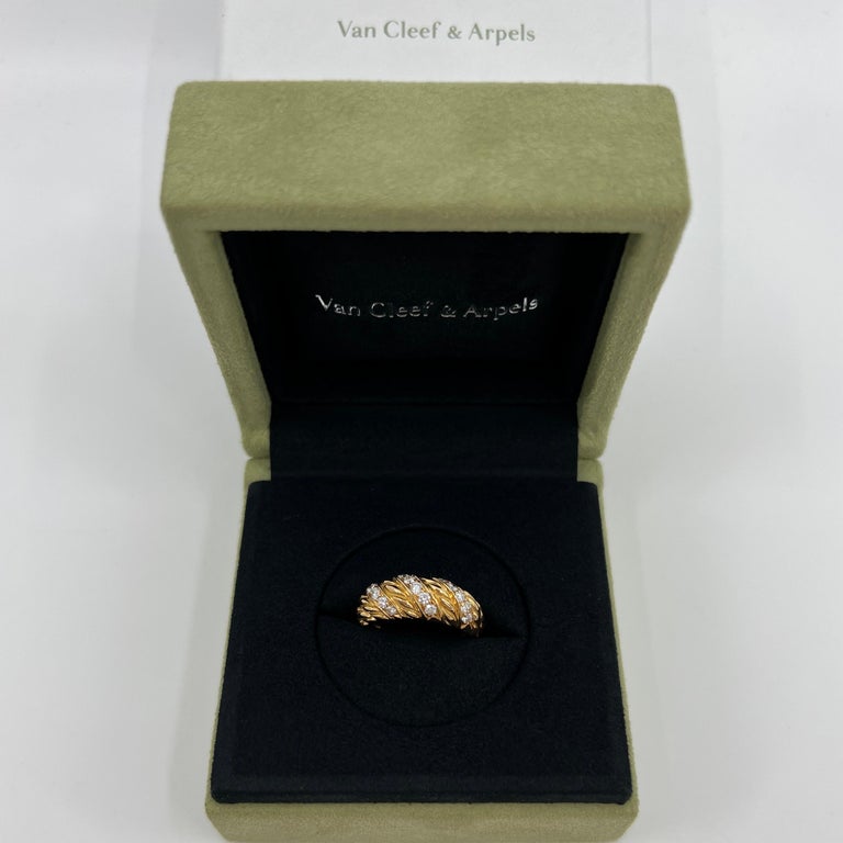 Rare Vintage Van Cleef and Arpels Diamond 18k Yellow Gold Twist Rope ...