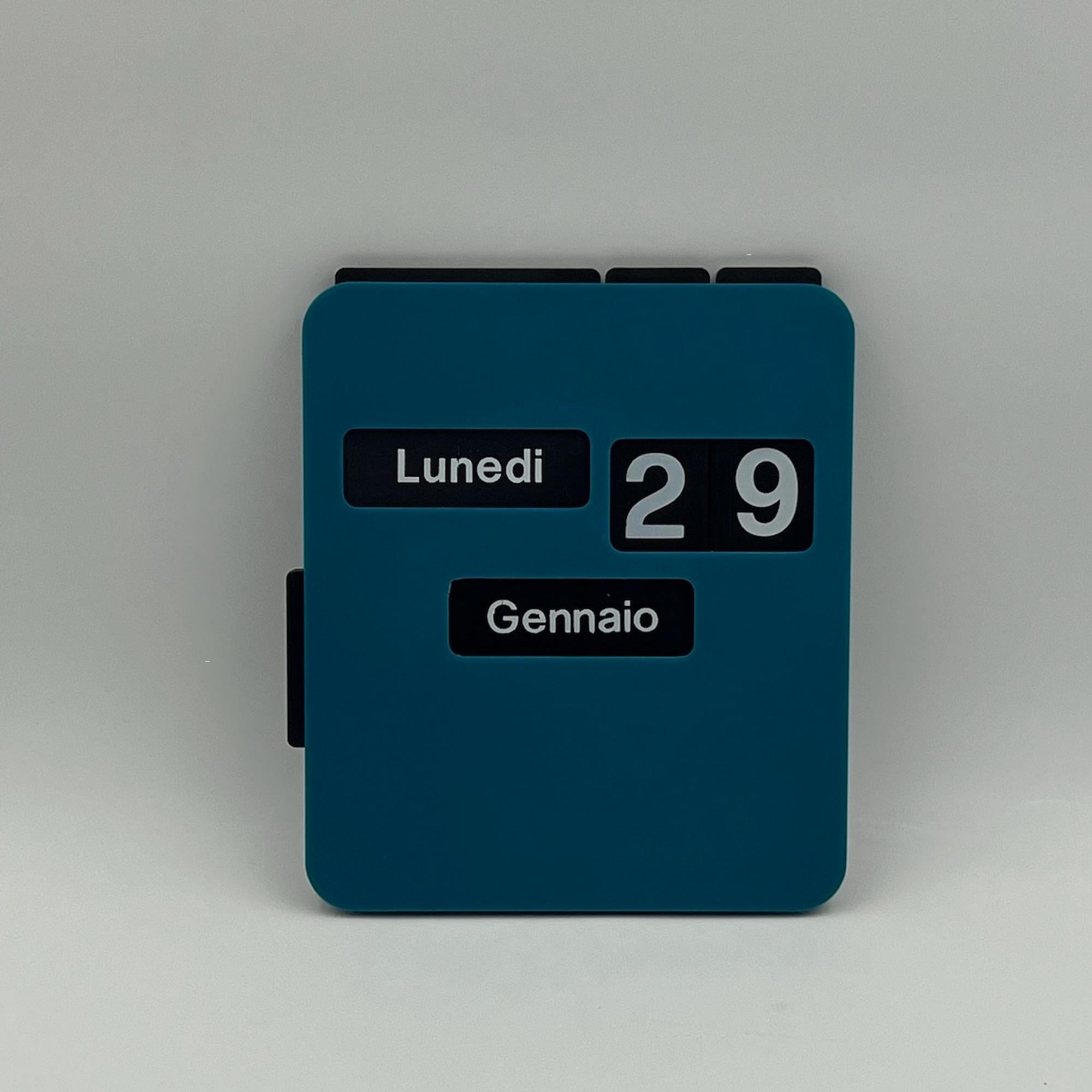 Rare Vintage Wall Calendar in Deep Blue - Italian Industrial Design ...