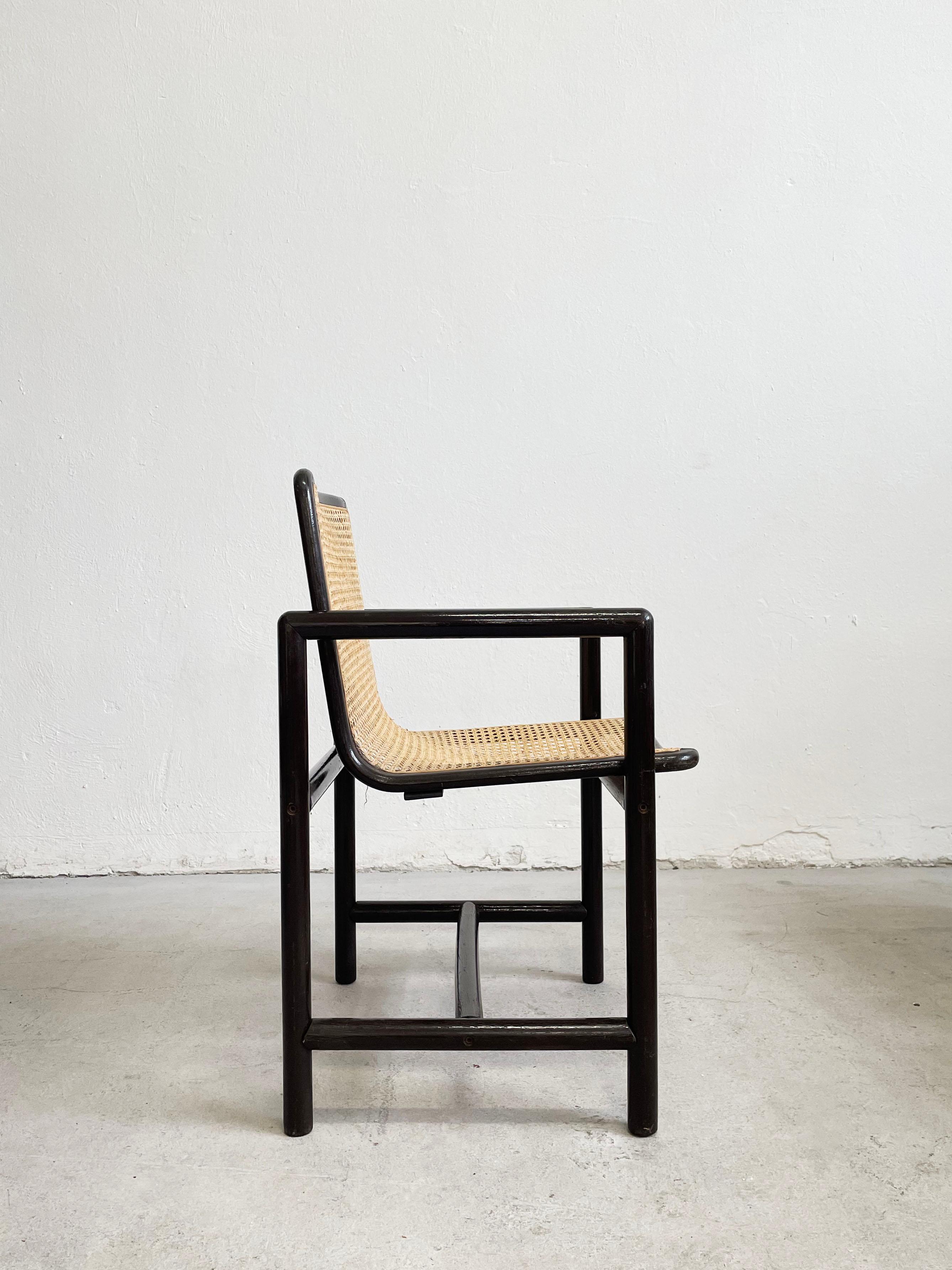 Rare Vintage Wooden Chair with Cane seat by Branko Ursic for Stol ...