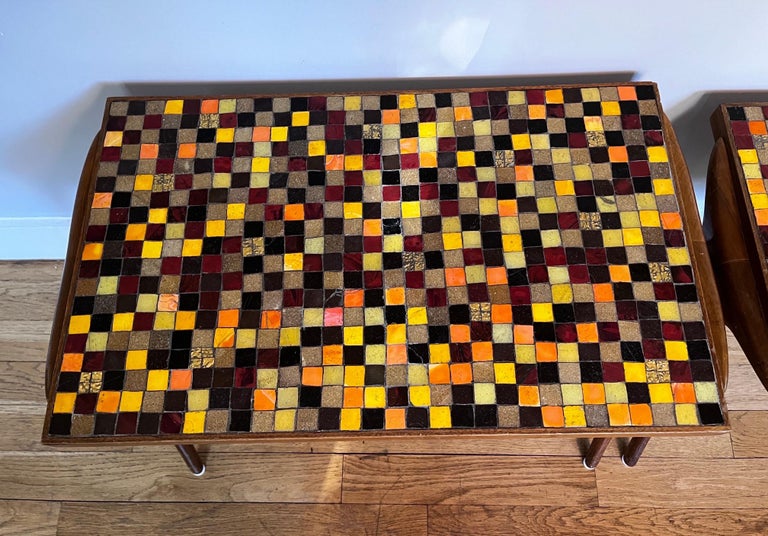 Rare Vladimir Kagan Mosaic Nesting Tables for Kagan-Dreyfuss, circa ...
