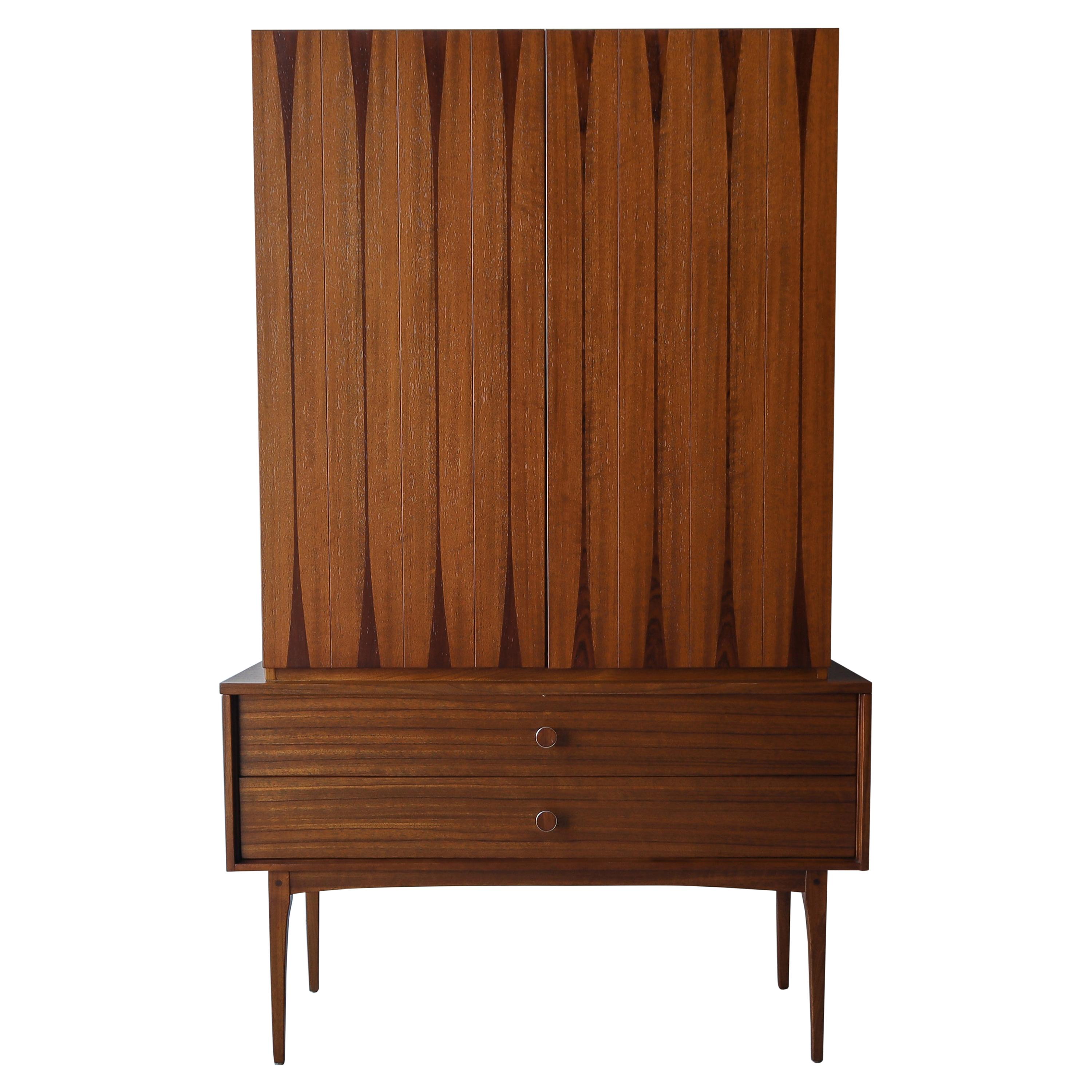 Rich Rosewood Armoire and Dresser by Rougier For Sale at 1stDibs