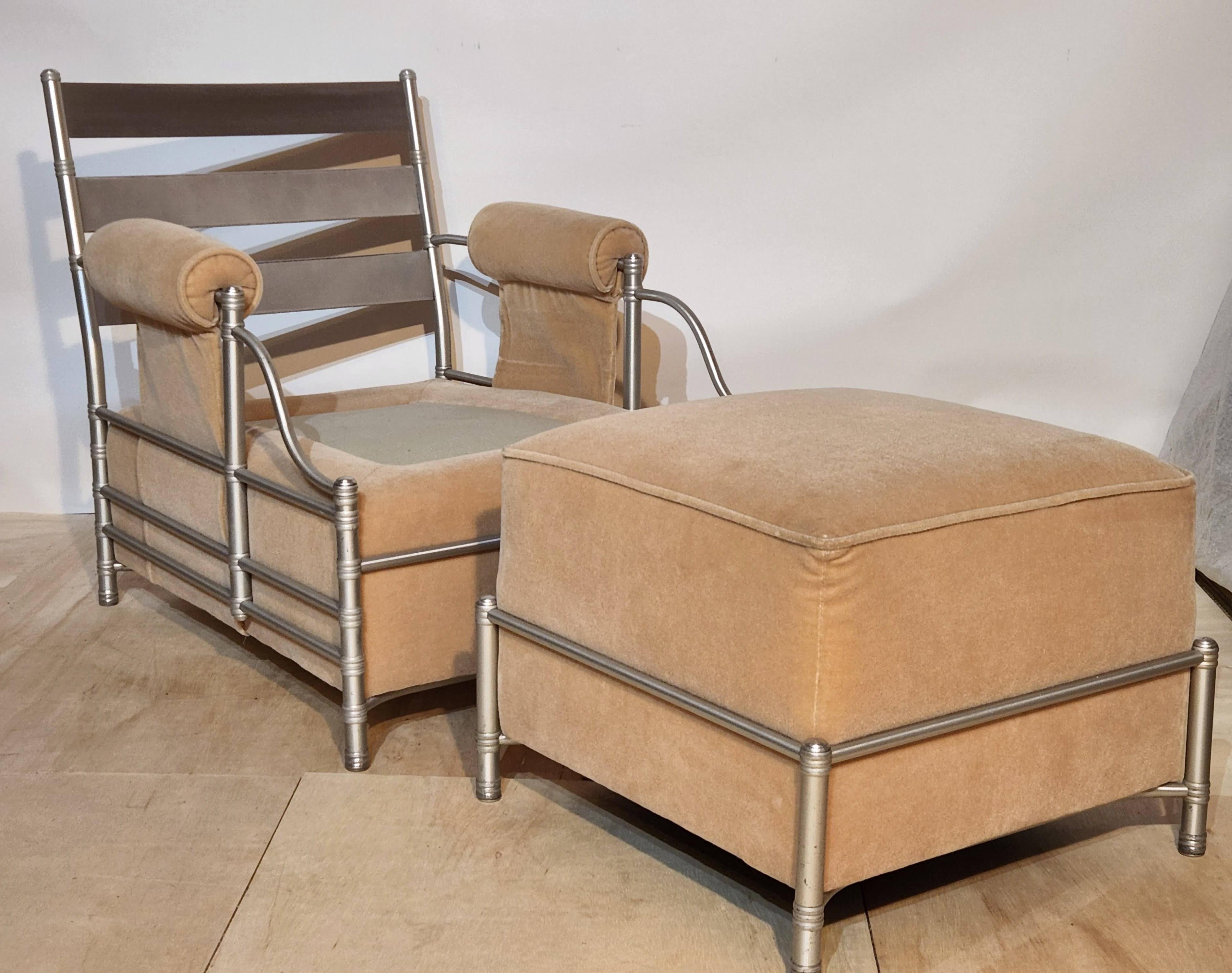 Rare Warren McArthur Arizona Biltmore Era Lounge Chair and Ottoman C ...
