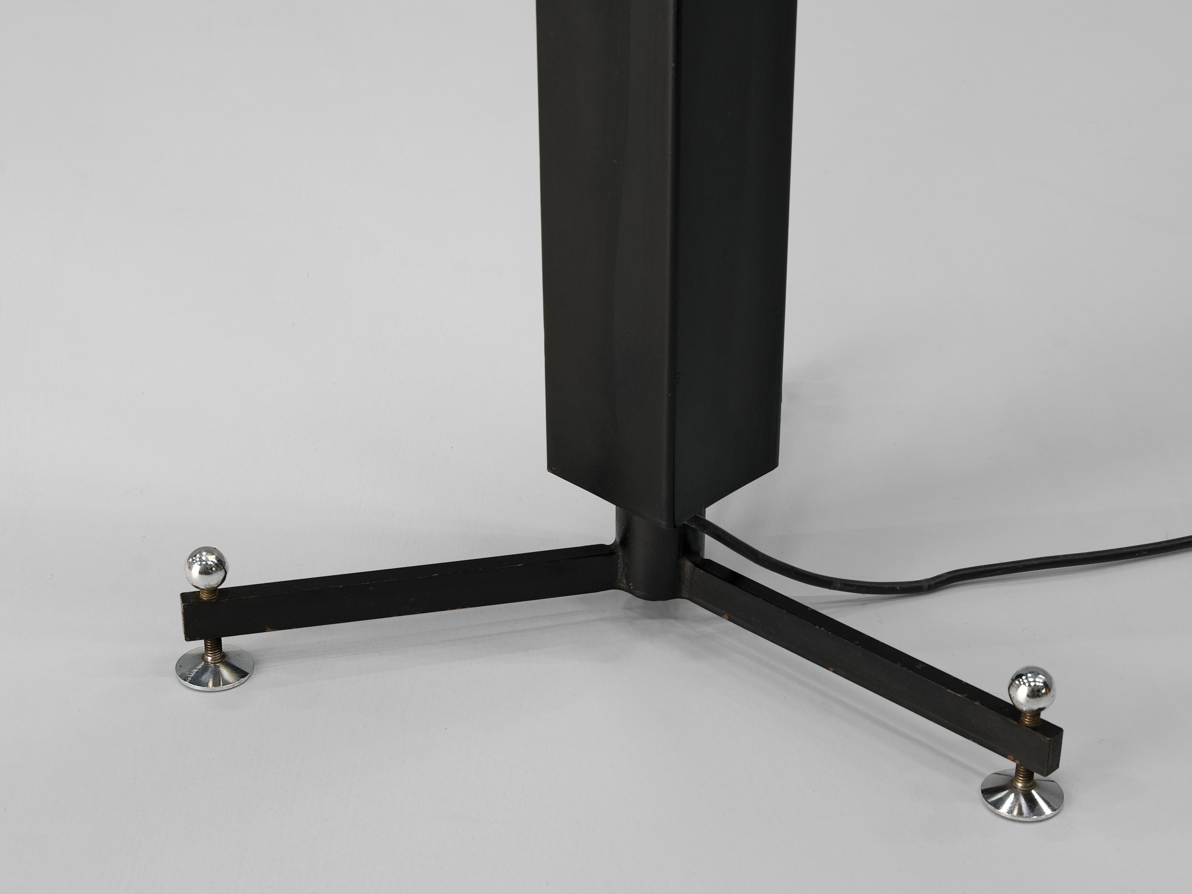 Rare Wim Ypma for A. Polak Floor Lamp in Black Metal and Acrylic For ...