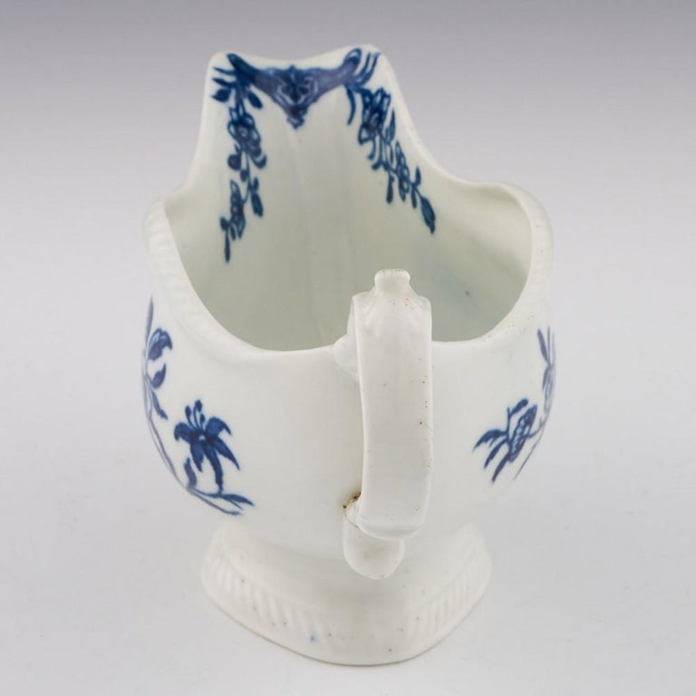 Rare Worcester Porcelain Sauce Boat with Early Flowering Plants Pattern ...