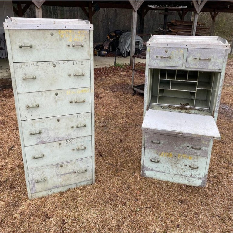 Rare WWII Era US Navy Battleship Officer's Quarters Aluminum Desk and ...
