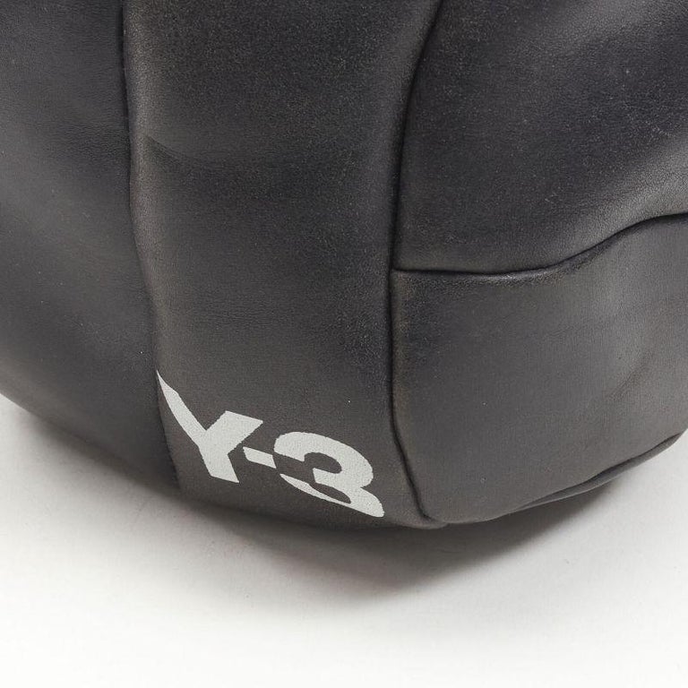 rare Y3 YOHJI YAMAMOTO ADIDAS volleyball distressed leather crossbody ...