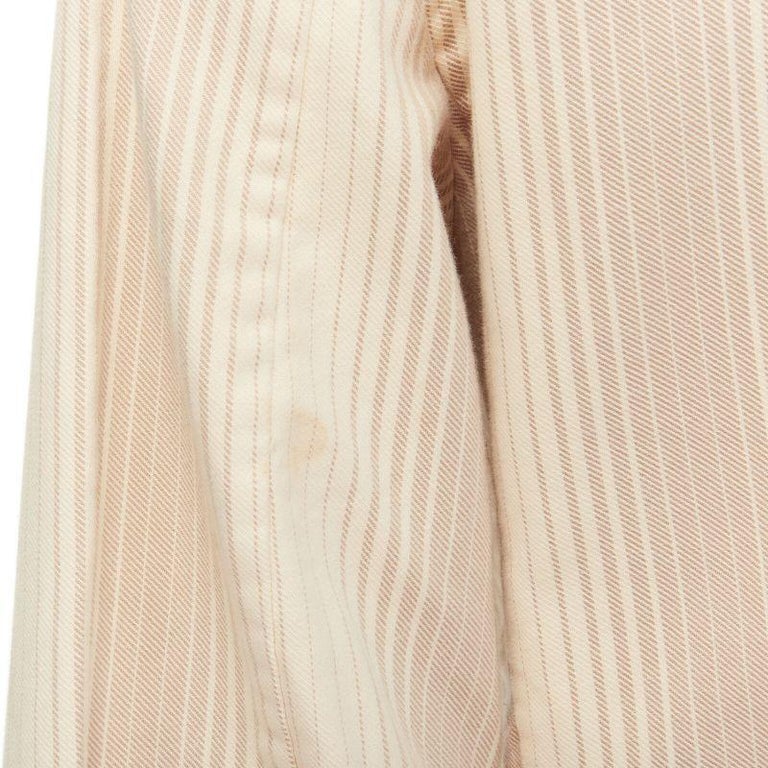 rare YVES SAINT LAURENT Vintage beige YSL badge military captain shirt ...