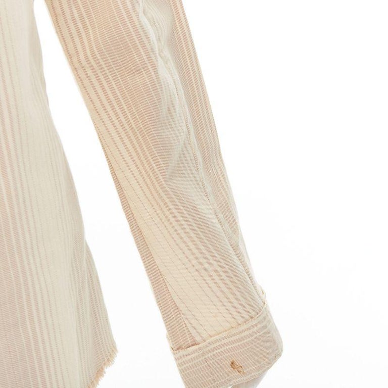 rare YVES SAINT LAURENT Vintage beige YSL badge military captain shirt ...