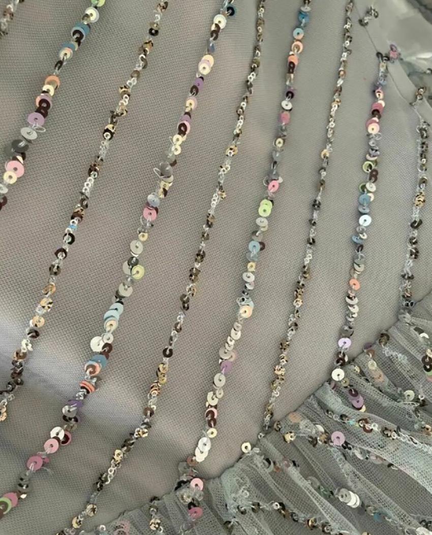 RASARIO LIGHT BLUE SEQUIN SEQUIN EMBELLISHED STRAPLESS DRESS It 40 For ...