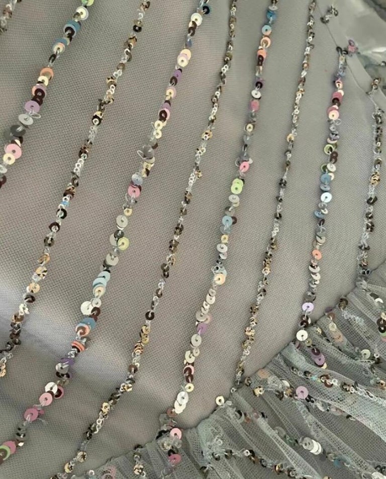 RASARIO LIGHT BLUE SEQUIN SEQUIN EMBELLISHED STRAPLESS DRESS It 40 For ...