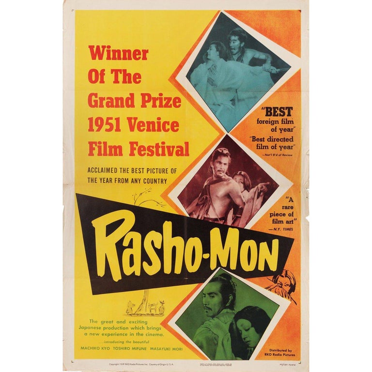 Rashomon 1952 U.S. One Sheet Film Poster For Sale at 1stDibs