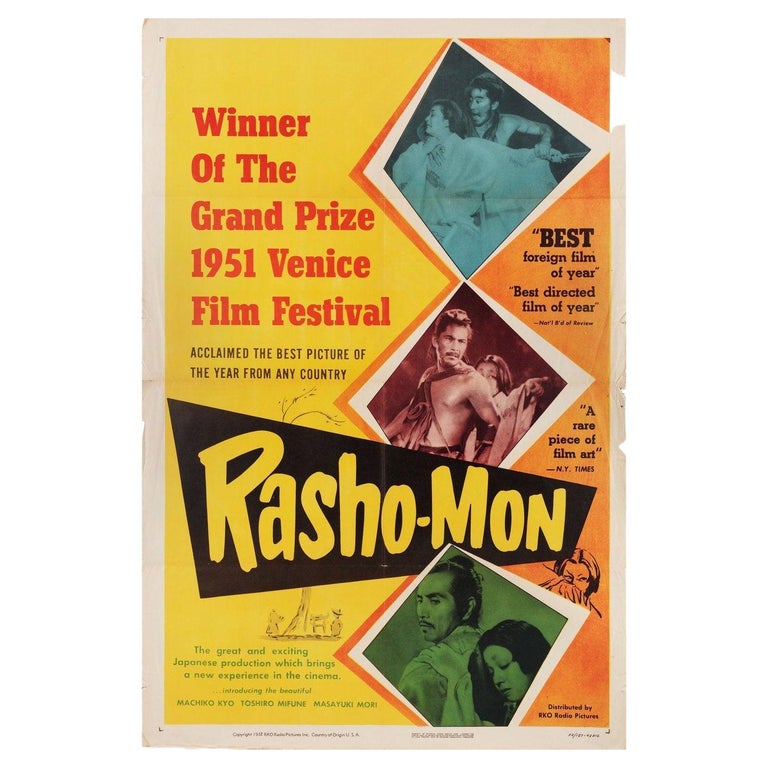 Rashomon 1952 U.S. One Sheet Film Poster For Sale at 1stDibs