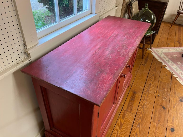 Raspberry Painted 2 Door Buffet For Sale at 1stDibs