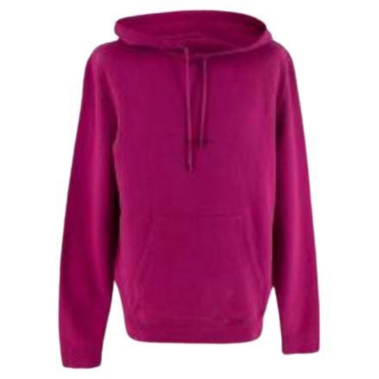 Raspberry Pink Cotton Jersey Logo Hoodie For Sale at 1stDibs