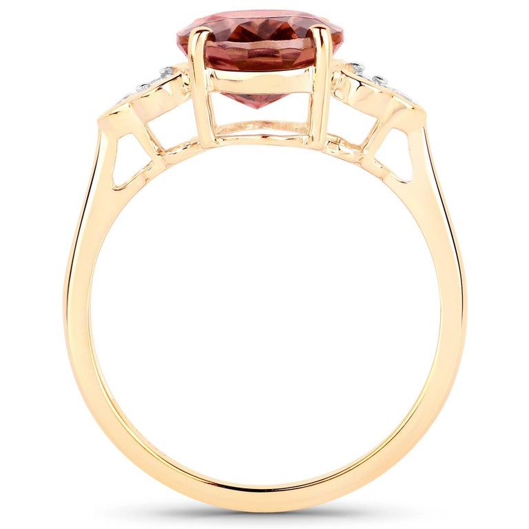Raspberry Pink Tourmaline and Diamond Cocktail Ring Total 3.30 Carats ...