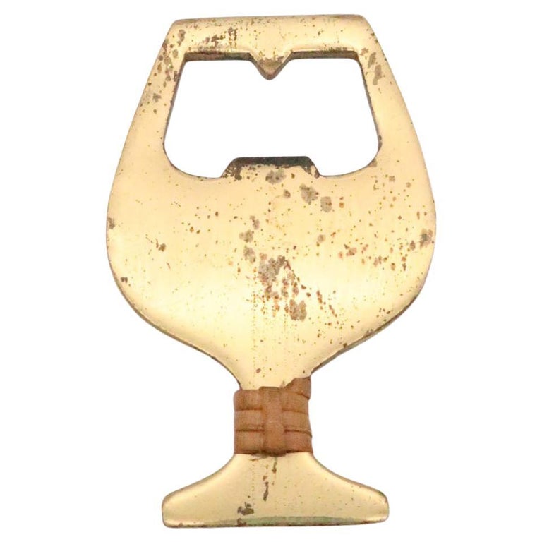 Rare 60‘s brass CAP Lifter in the Shape of a Wineglass For Sale at 1stDibs
