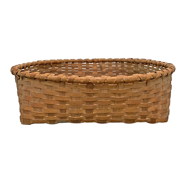 Rather Large 19th Century Split Oak Basket at 1stDibs