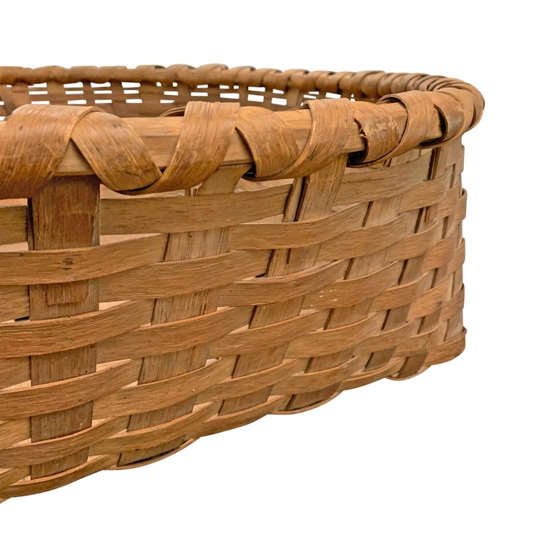 Rather Large 19th Century Split Oak Basket at 1stDibs