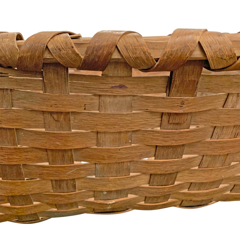 Rather Large 19th Century Split Oak Basket at 1stDibs