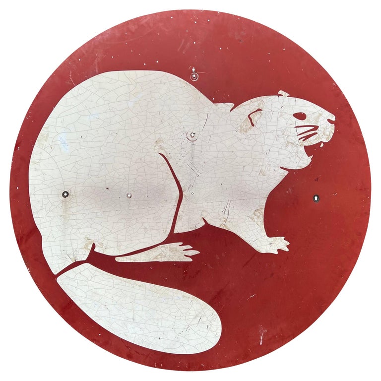 Rather Large Vintage Beaver Sign from a Zoo For Sale at 1stDibs