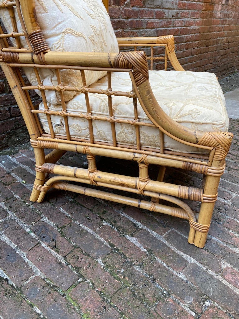Rattan and Bamboo Wing Back Chair at 1stDibs | bamboo wingback chair ...