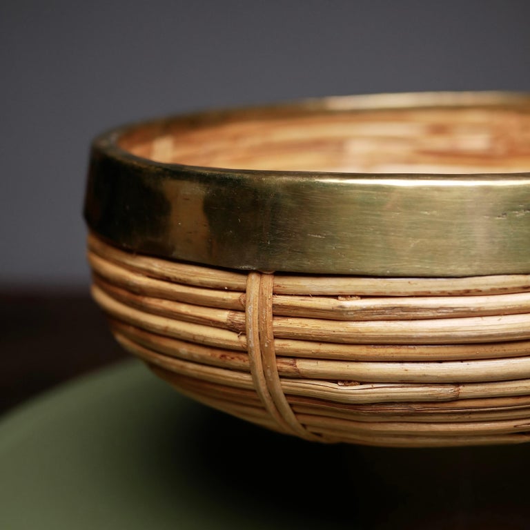 Rattan and Brass Bow, 1970s For Sale at 1stDibs
