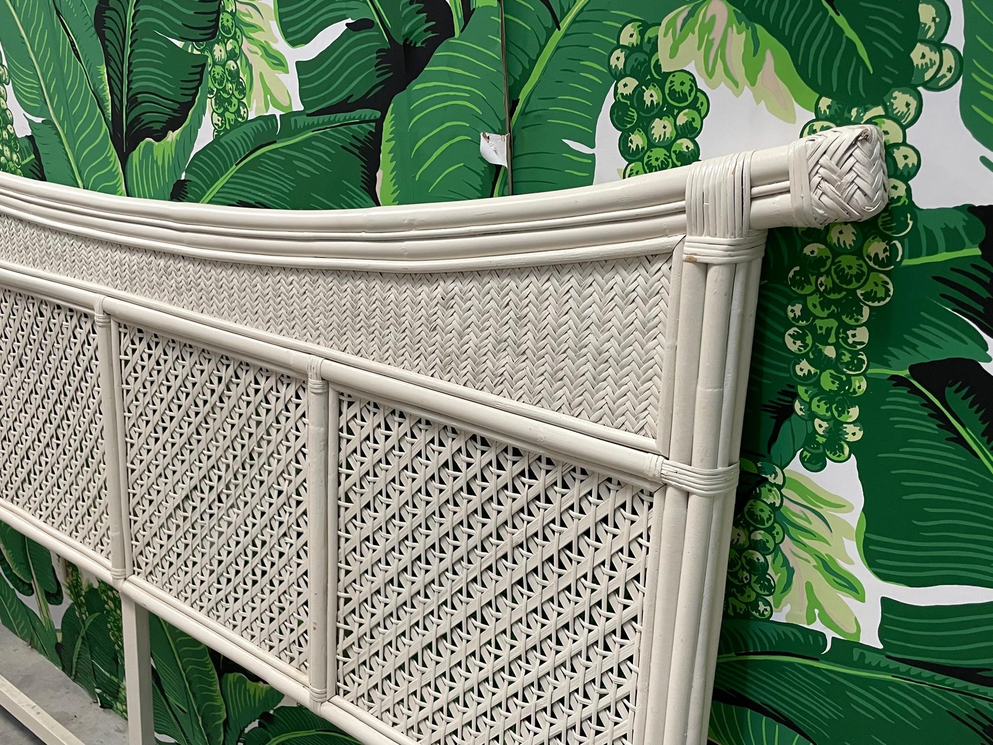 Rattan and Wicker King Pagoda Headboard For Sale at 1stDibs