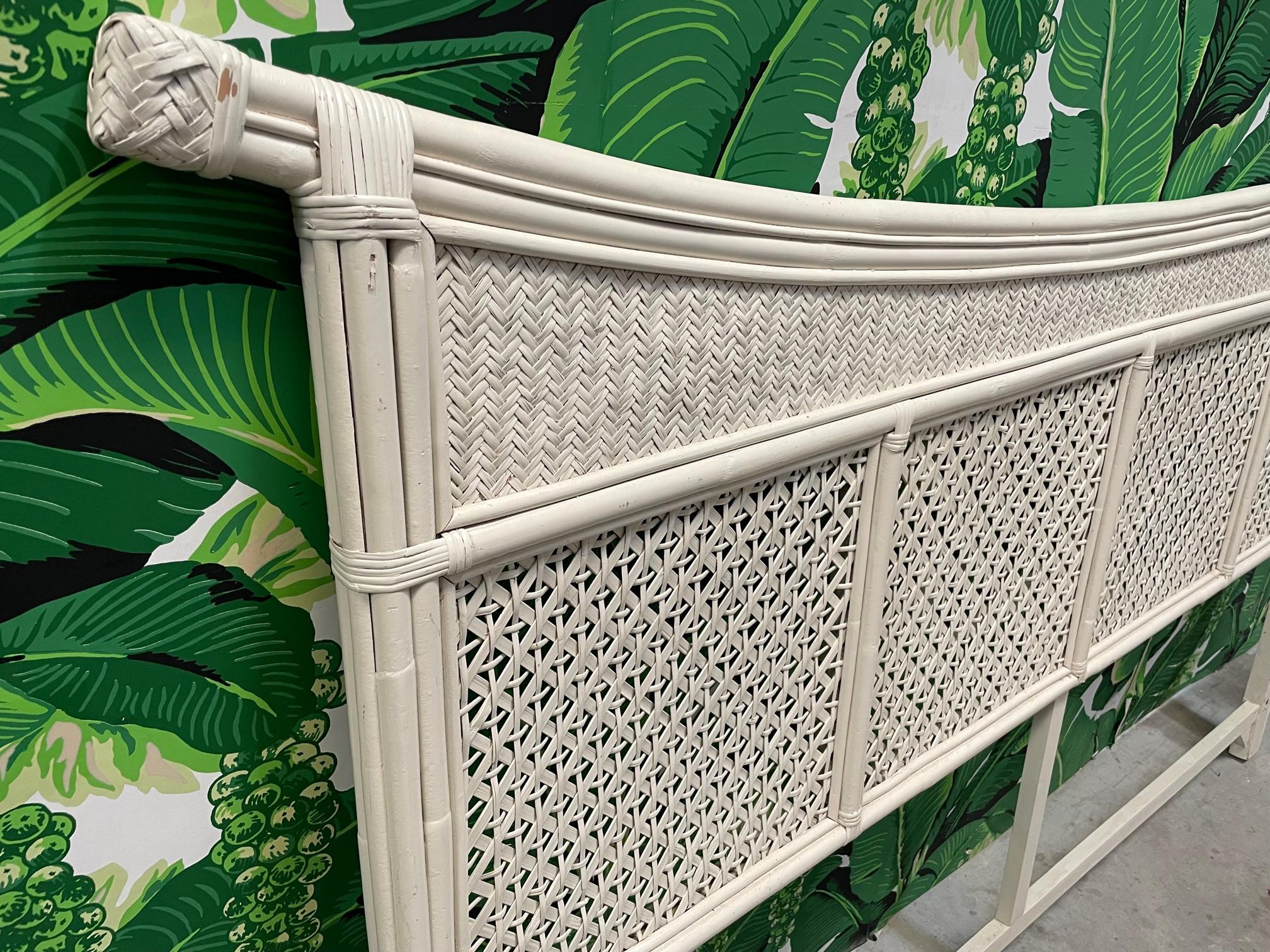 Rattan and Wicker King Pagoda Headboard For Sale at 1stDibs