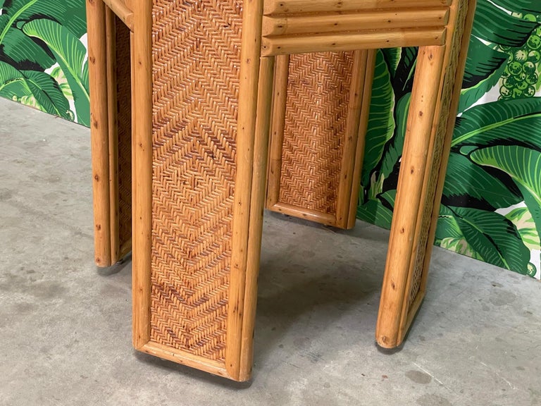 Rattan and Wicker Organic Modern Dining Table Base For Sale at 1stDibs
