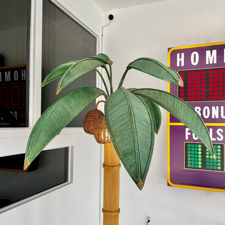 Rattan and Wicker Palm Tree Floor Lamp at 1stDibs | rattan palm tree ...