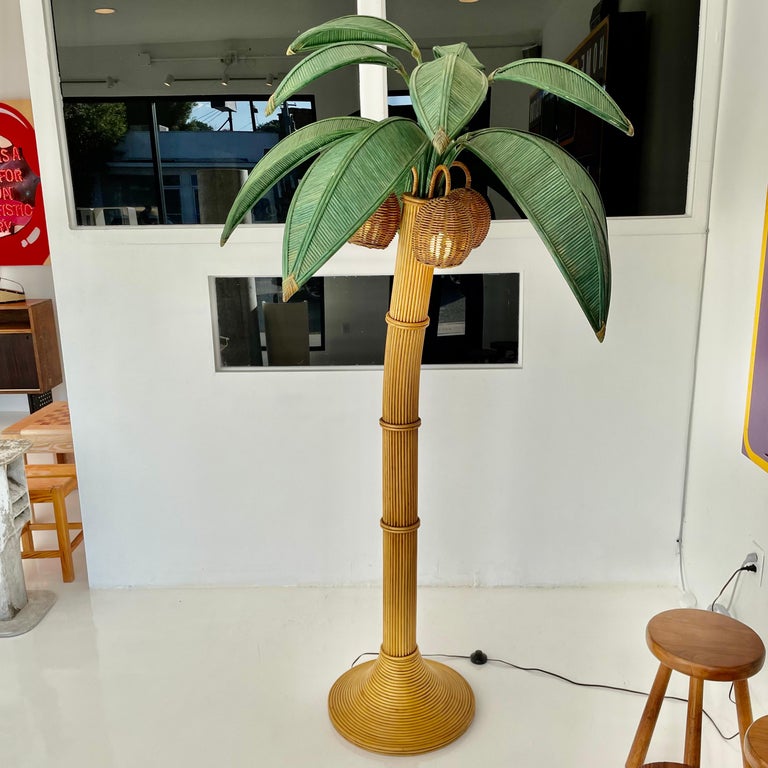 Rattan and Wicker Palm Tree Floor Lamp at 1stDibs | rattan palm tree ...