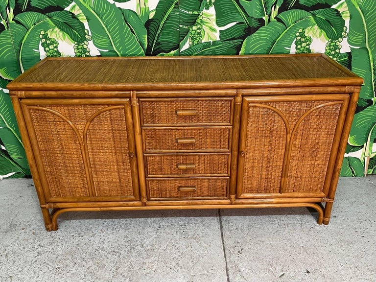 Rattan and Woven Wicker Sideboard Buffet at 1stDibs | wicker buffet ...