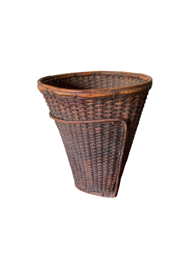 Rattan Basket Dayak Tribe Hand-Woven from Kalimantan, Borneo, Mid 20th ...