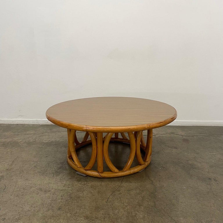 Rattan bentwood Coffee Table - Laminate Surface For Sale at 1stDibs