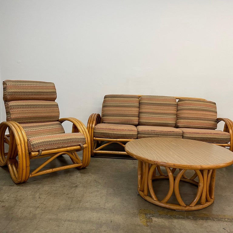 Rattan Bentwood Coffee Table, Laminate Surface For Sale at 1stDibs