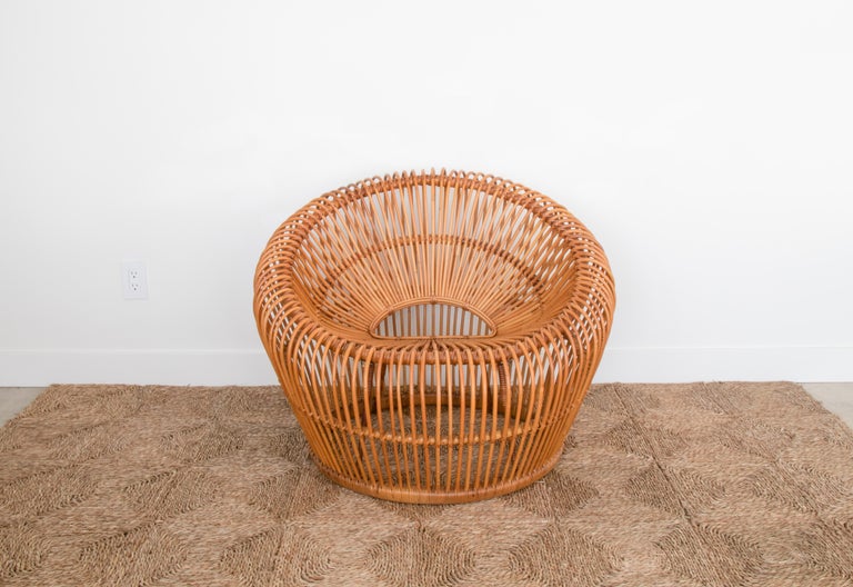 Rattan Bucket Chair at 1stDibs