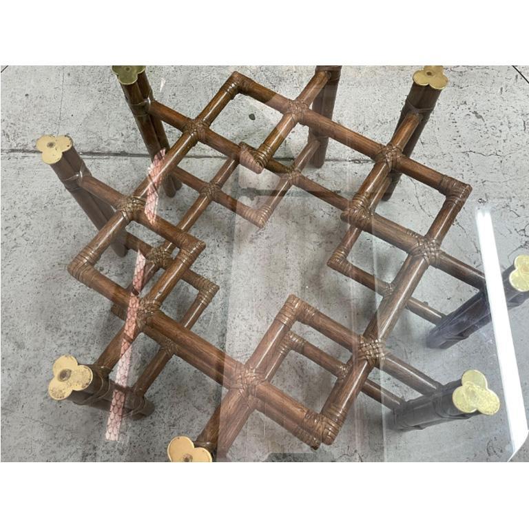 Rattan Chinese Chippendale Fretwork Coffee Table by McGuire For Sale at ...