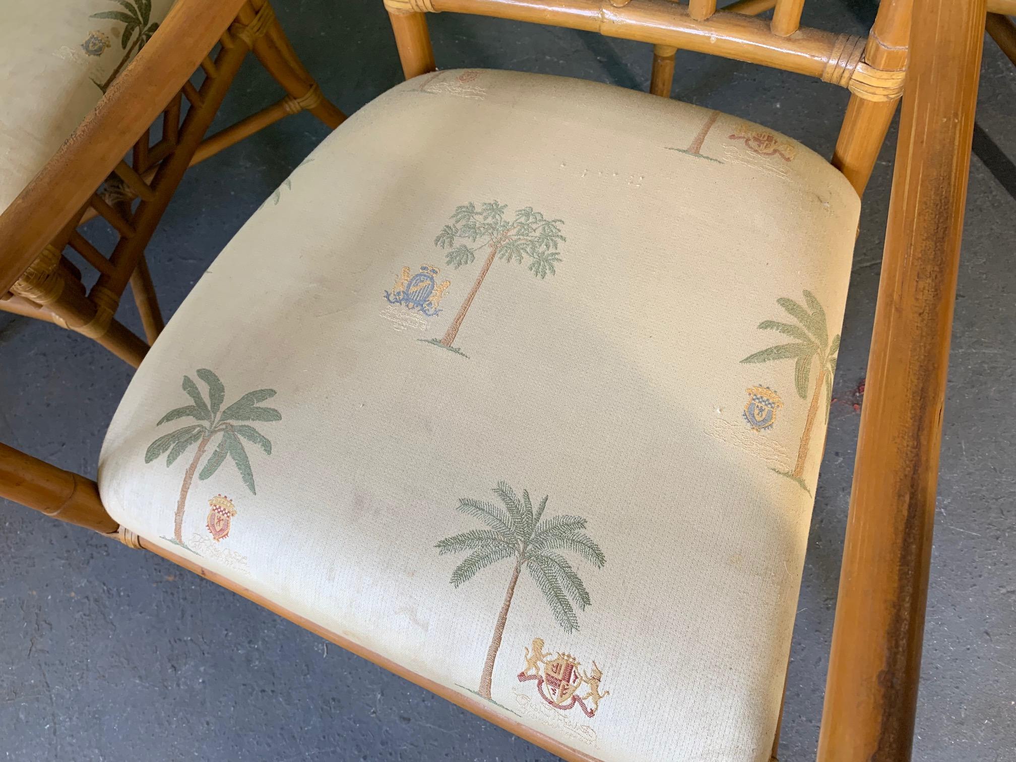 Rattan Chinoiserie Dining Chairs, Set of 4 at 1stDibs